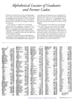 Alphabetical Locator of Graduates and Former Cadets